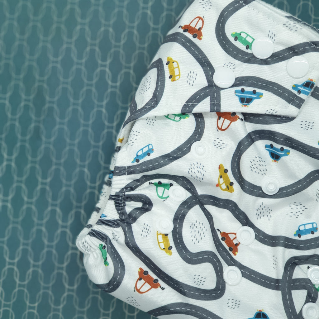Hippybottomus Stay Dry Bamboo Cloth Nappy - Cars